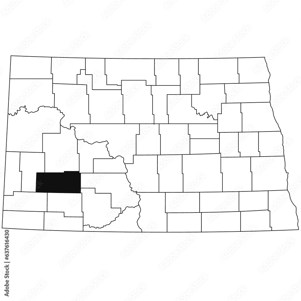 Map of stark County in North Dakota state on white background. single ...