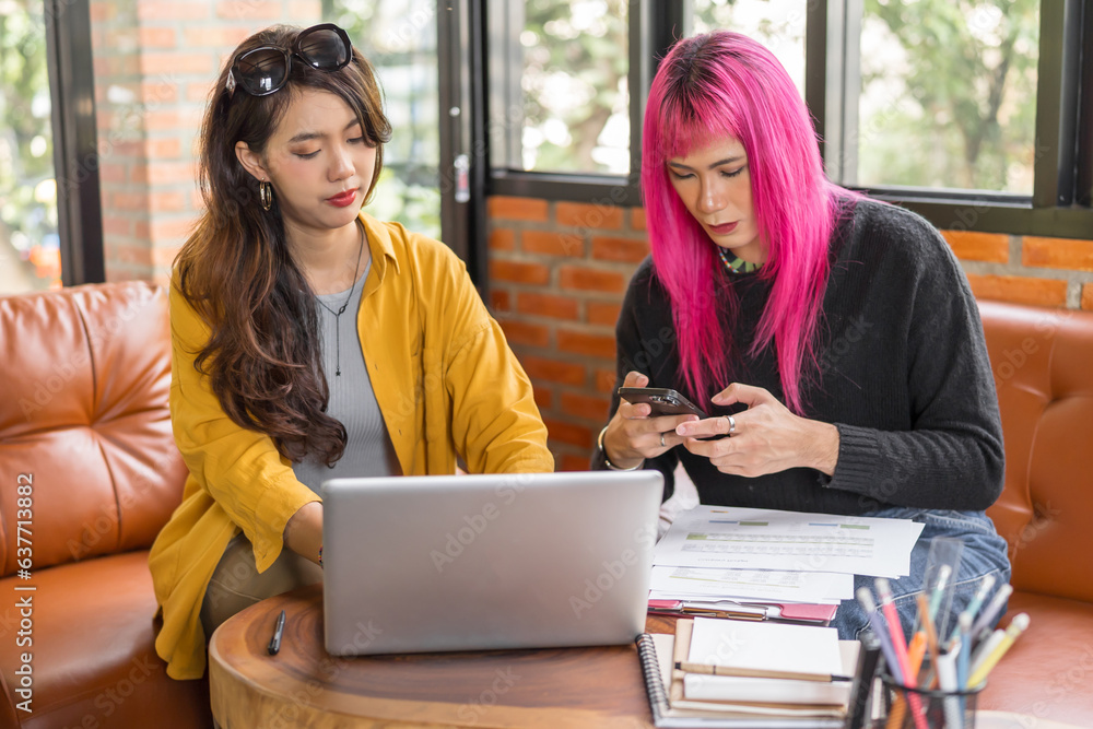 LGBTQ+ transgender man Beautiful Authentic Specialist with Pink Hair ...