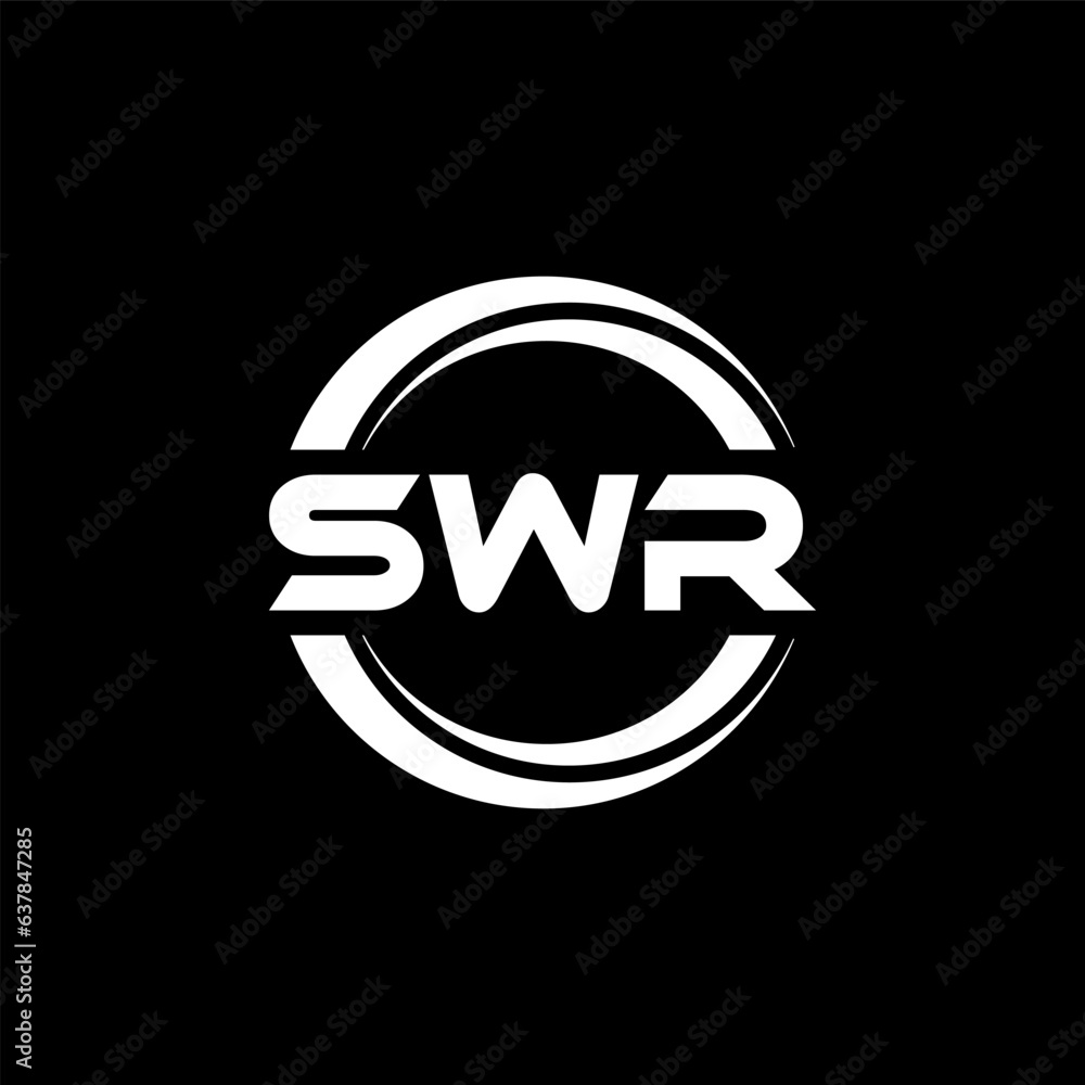 Stock-Vektorgrafik „SWR letter logo design with black background in ...