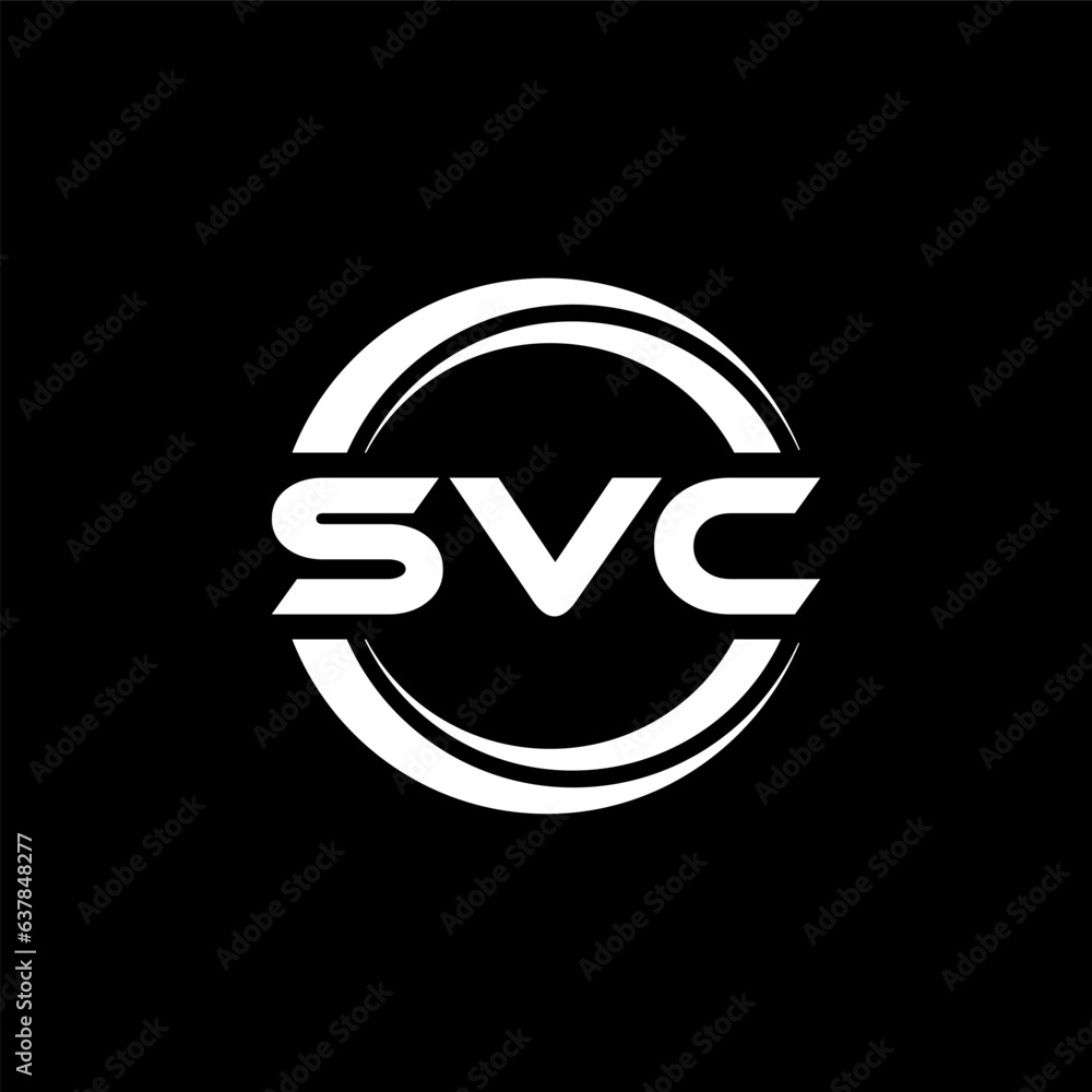 SVC letter logo design with black background in illustrator, vector ...