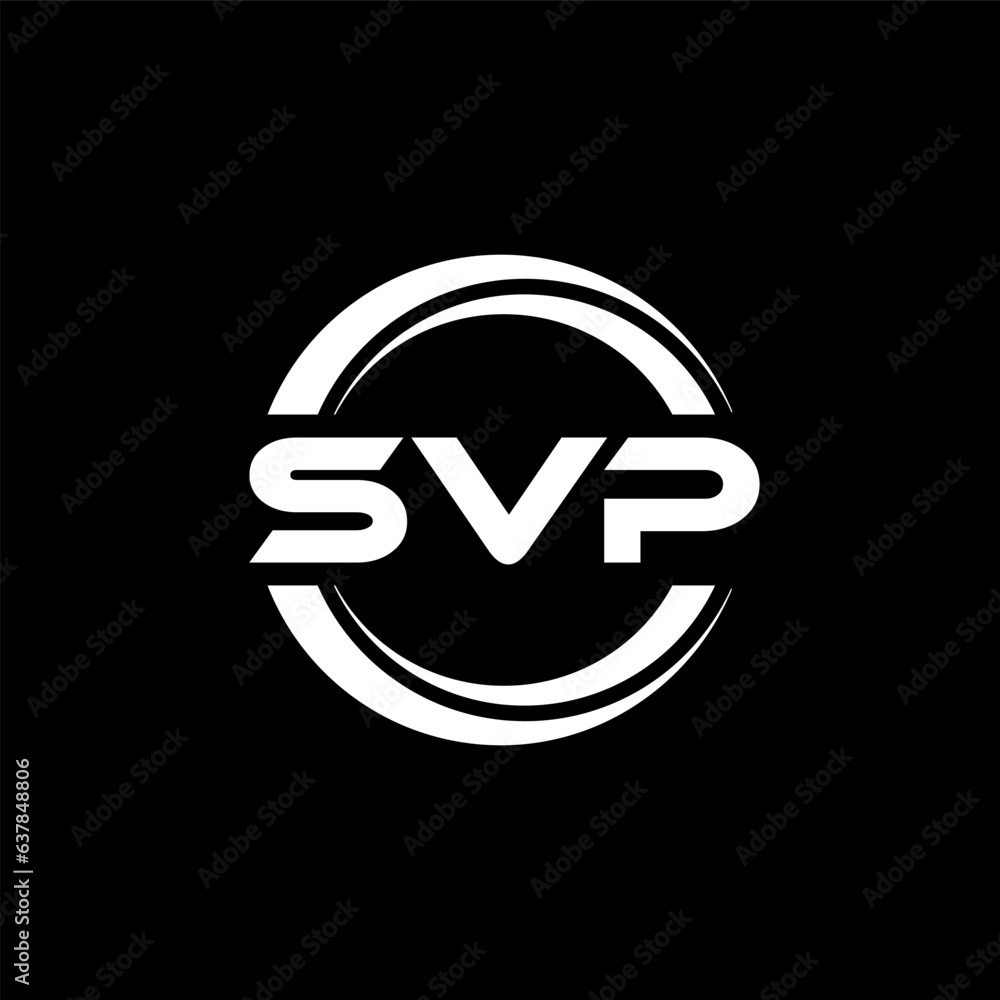 SVP letter logo design with black background in illustrator, vector ...