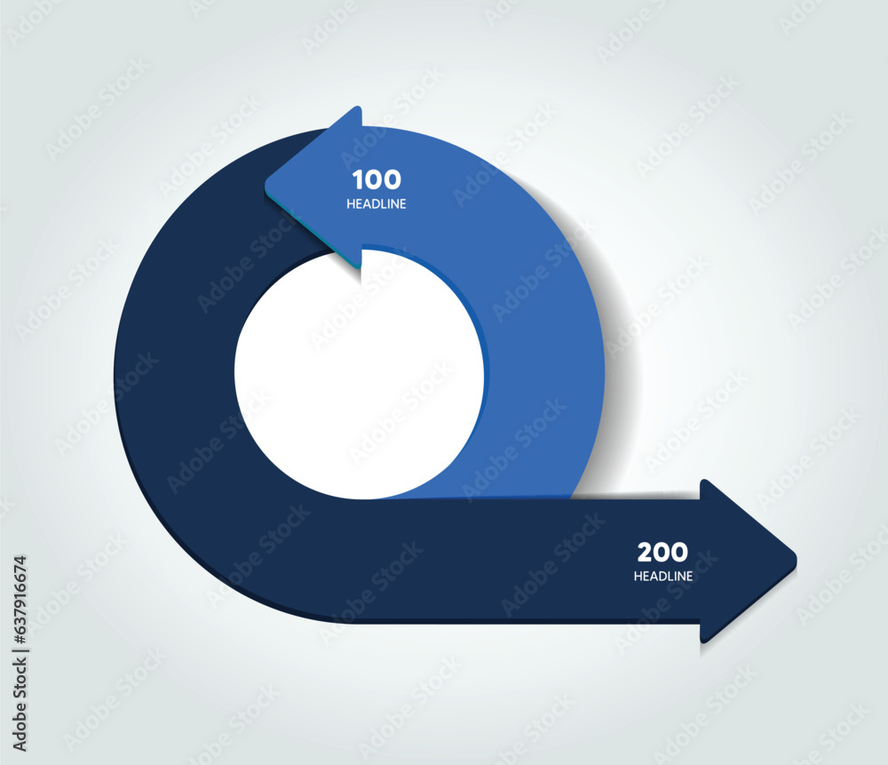 Infographic arrow circle template, diagram, chart with text fields ...