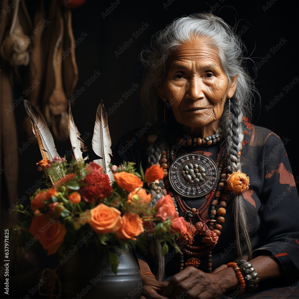 Mother of sacred medicine plant beauty. woman, indigenous, first nation ...