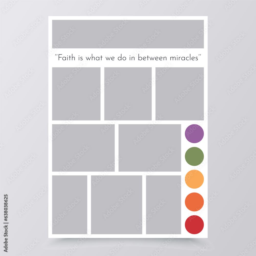 Vector de Stock Collage template. Moodboard grid. Mood board. Frame ...