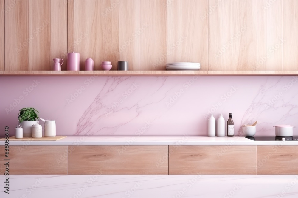 This picture features an inviting and stylish kitchen design, featuring ...