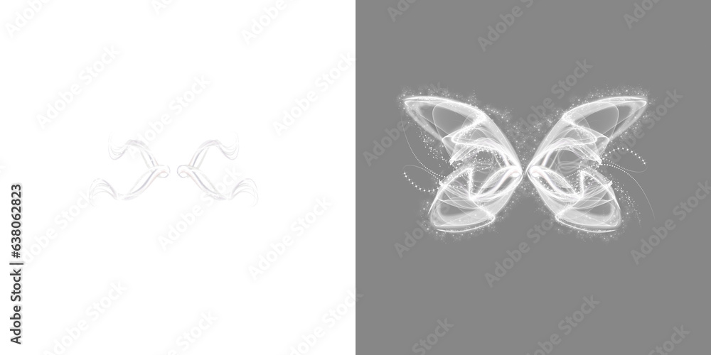 Magic beautiful butterflies wing isolated. Magic Angel Wings on ...