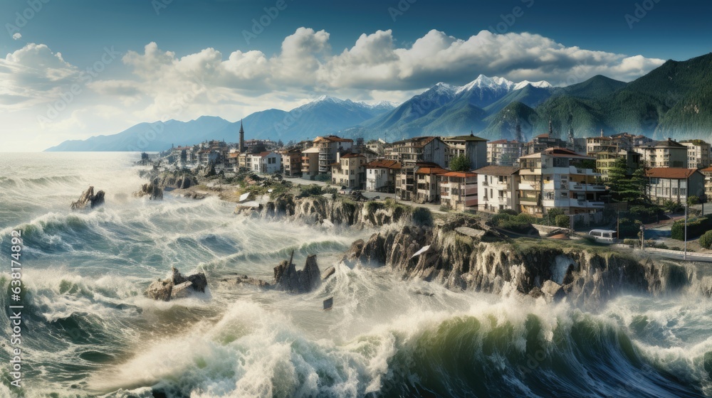 coastal town dealing with rising sea levels, a clear sign of climate ...