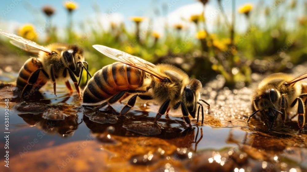 bees affected by pesticides, depicting the impact of pollution on ...