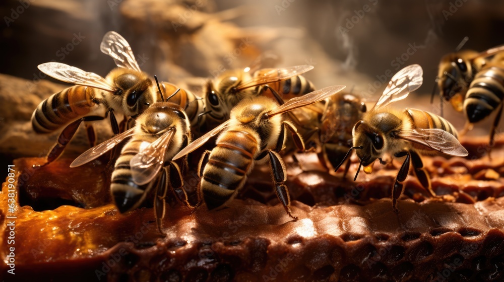 bees affected by pesticides, depicting the impact of pollution on ...