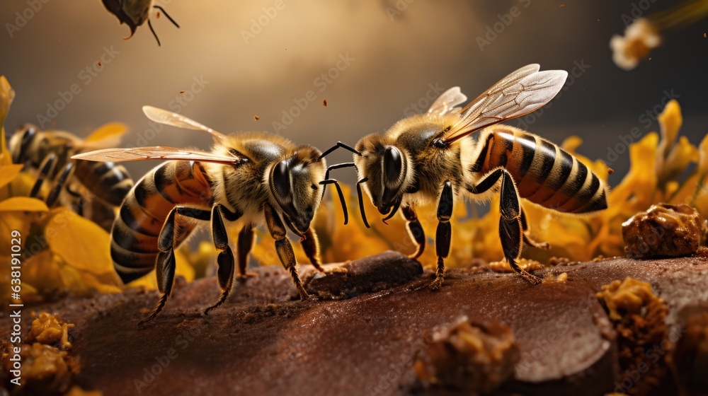 bees affected by pesticides, depicting the impact of pollution on ...