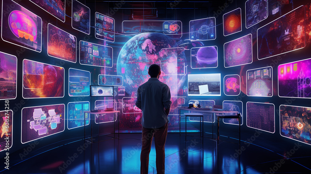 Futuristic Interface Revolution: Tech Aficionado Orchestrating AI Cloud ...