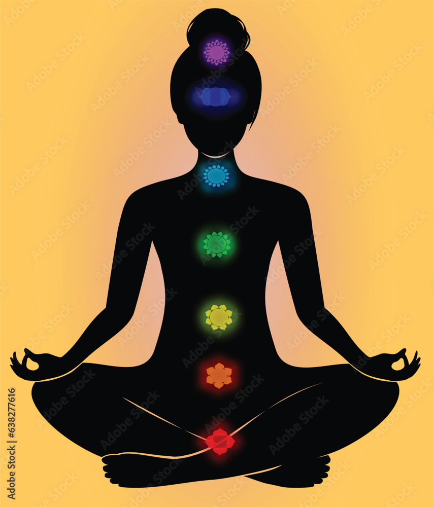 7 Chakras, Meditation, Seven Chakras, Chakras Healing Stock Vector ...