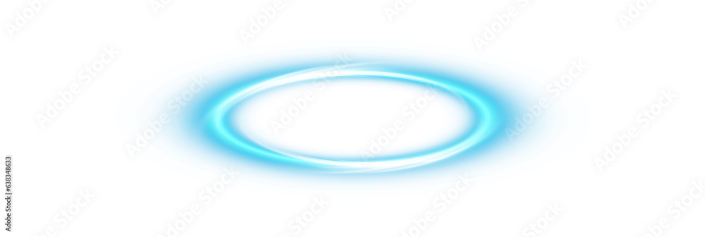 Blue halo angel ring Isolated on transparent background. Magic fantasy ...
