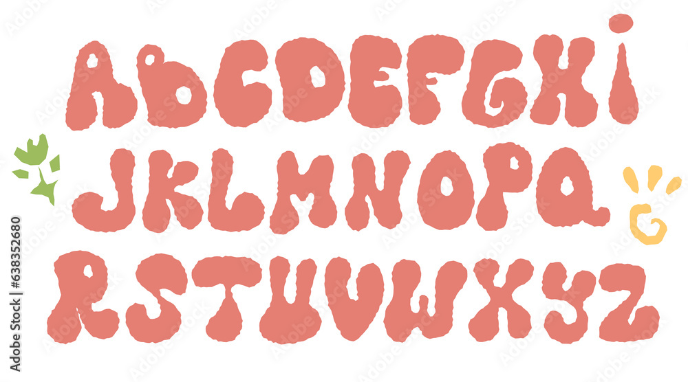 Hippie bohemian groovy postmodern funky font alphabet 1960s style. ABC ...