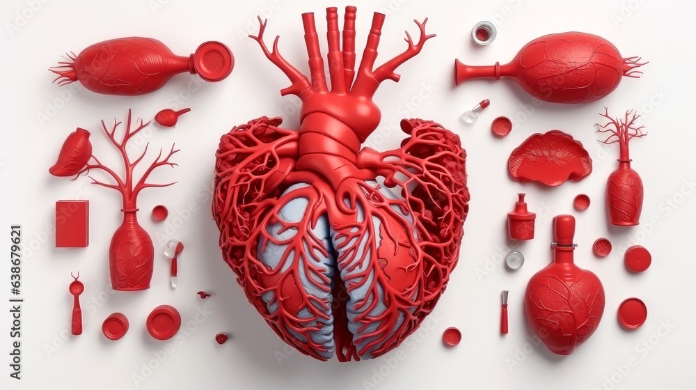 3D illustration mockup of the human organ system, Anatomy, Nervous ...