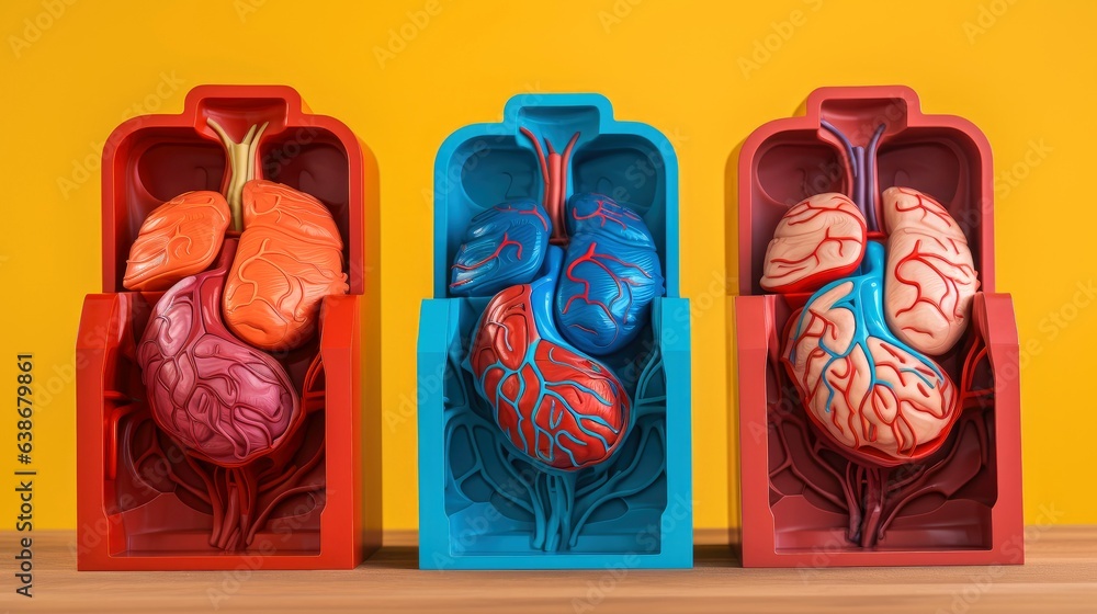 3D illustration mockup of the human organ system, Anatomy, Nervous ...