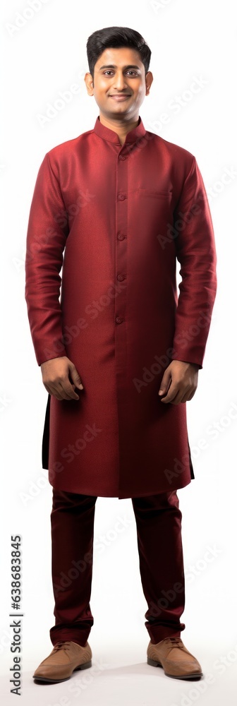 portrait of a handsome young south asian indian man standing full ...