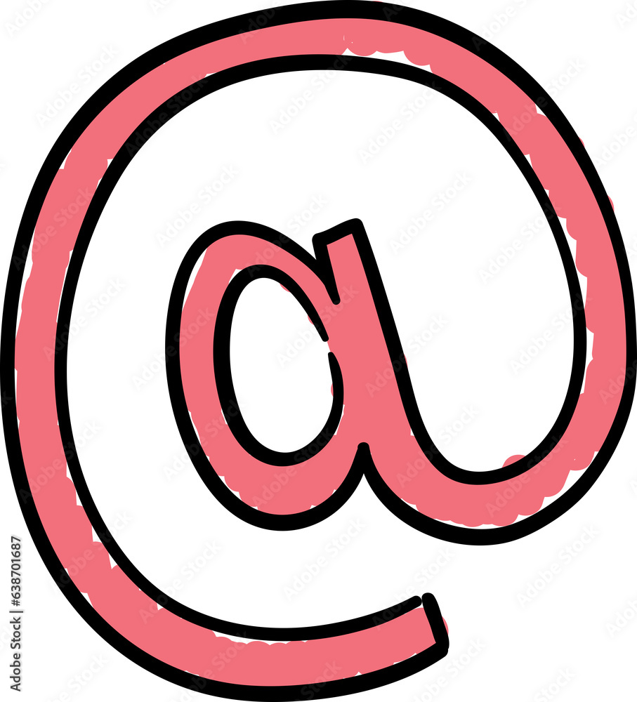 Digital png illustration of red at symbol on transparent background ...