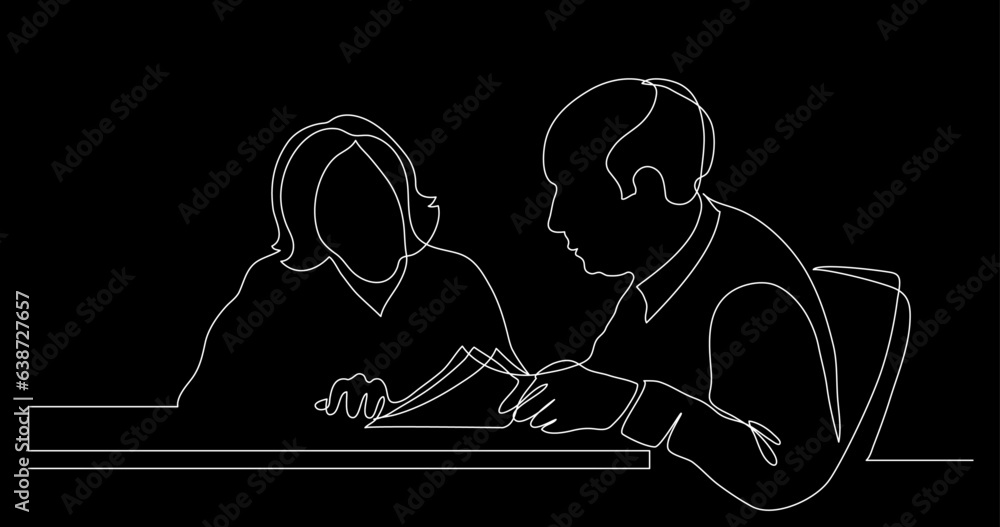 continuous line drawing vector illustration with FULLY EDITABLE STROKE ...
