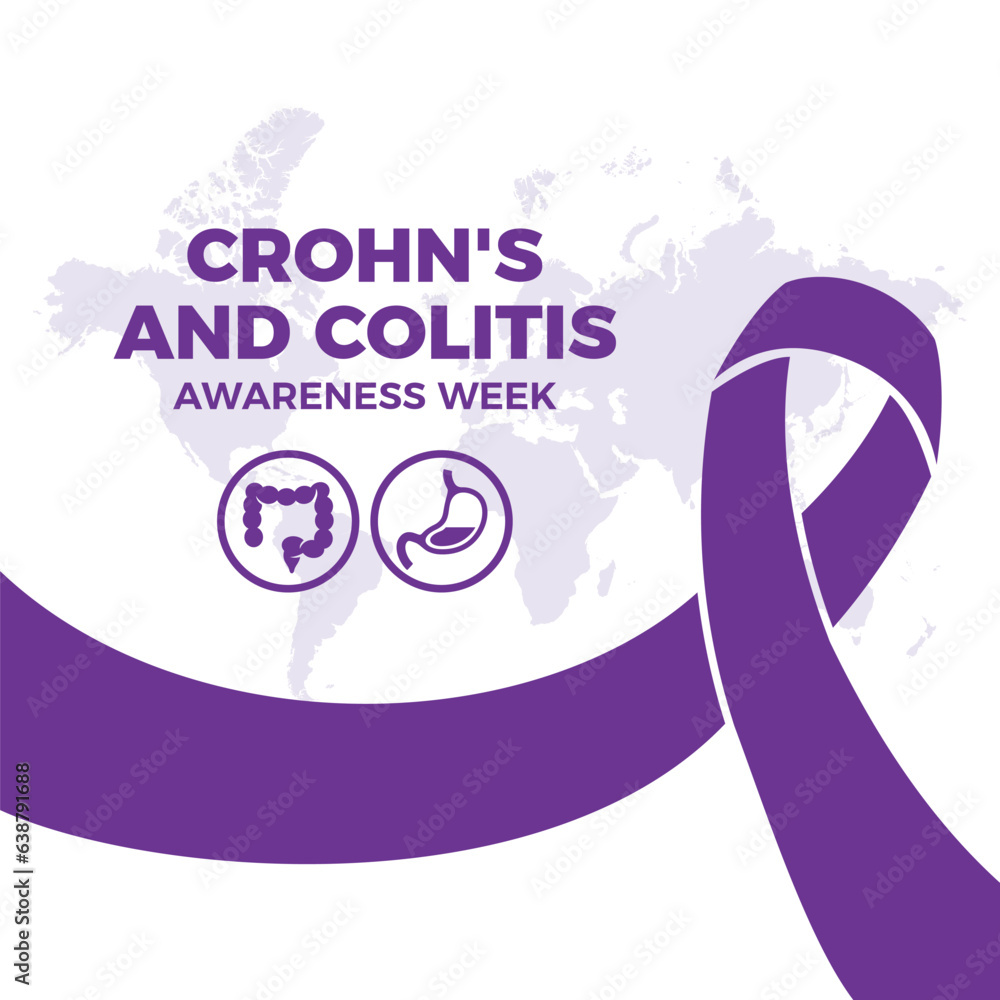 Crohn's and Colitis Awareness Week vector illustration. Inflammatory ...