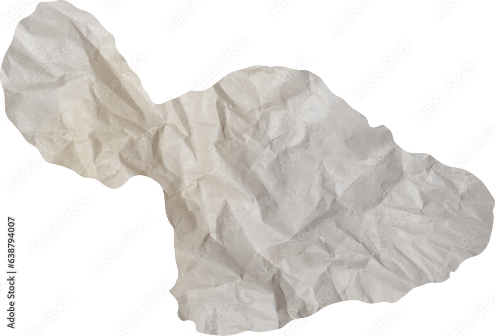 maui island map paper texture cut out on transparent background. Stock ...