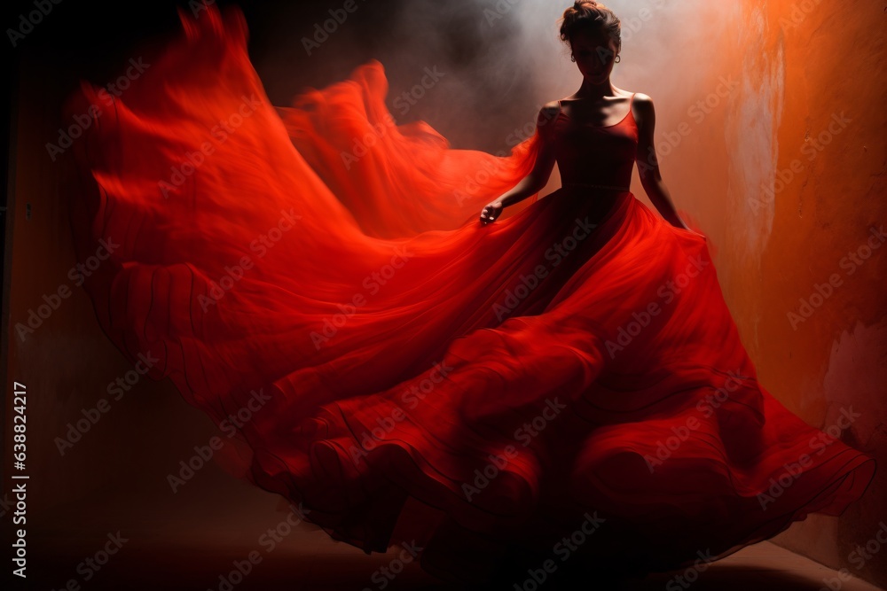 the fervent steps of a Flamenco dancer. The crimson shades of her ...