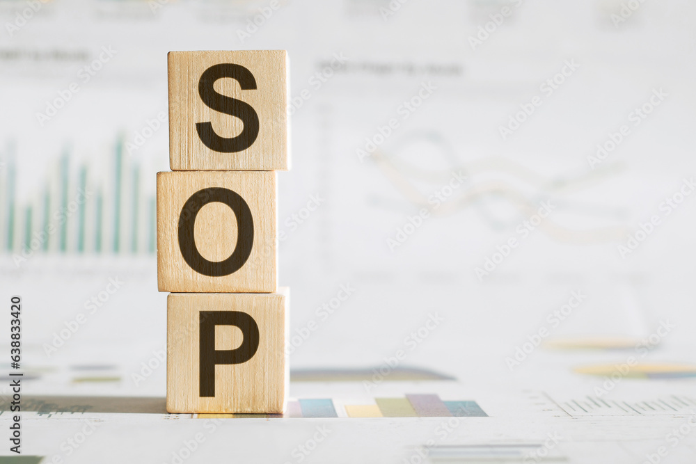 Alphabet letter block in word SOP (Abbreviation Standard Operating ...