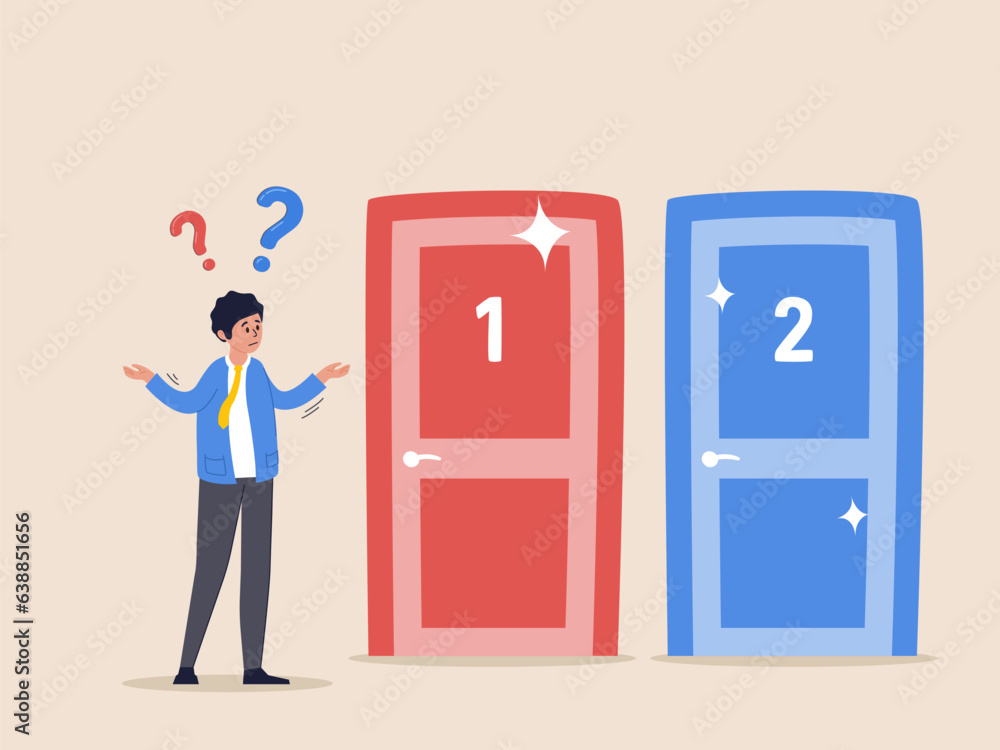 Decide dilemma concept. Alternatives or opportunities. Making decision ...