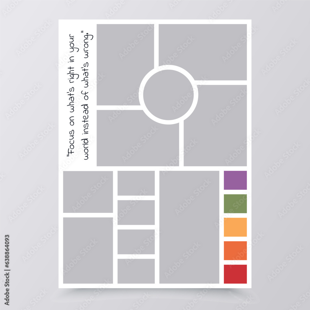 Collage template. Moodboard grid. Mood board background. Mosaic frames ...