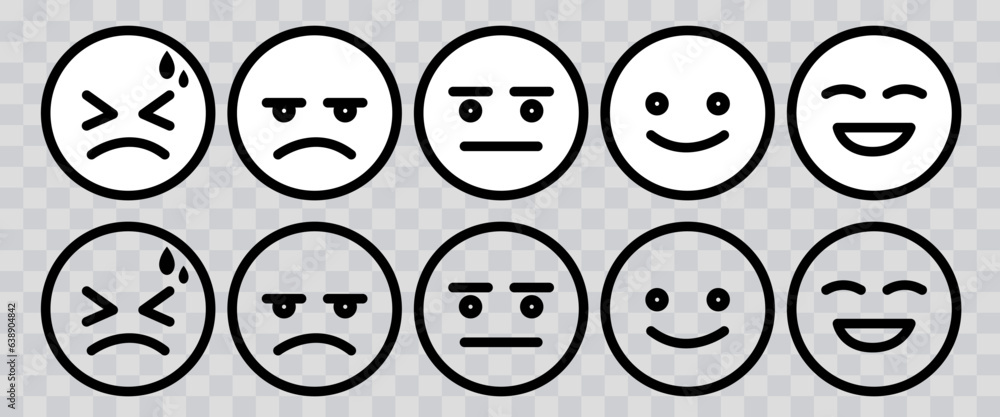 Likert scale. Rating scale or pain scale in the form of emoticons ...