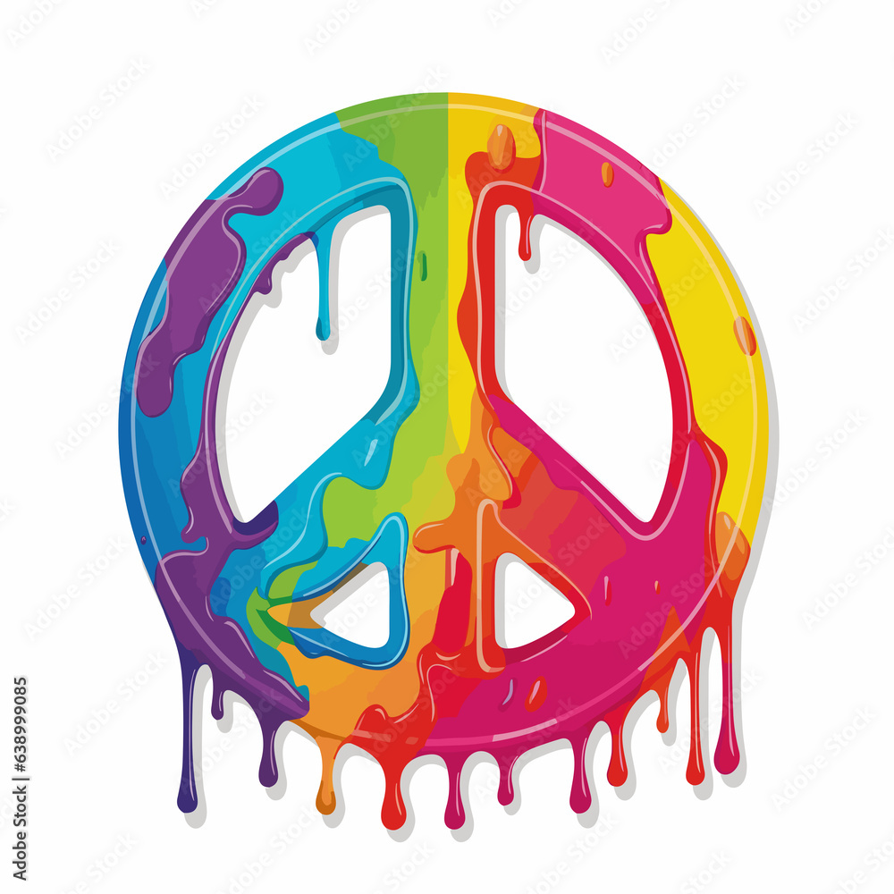 Drippy Peace Sign Cartoon Character, Clipart, Vector, 2D Animation ...