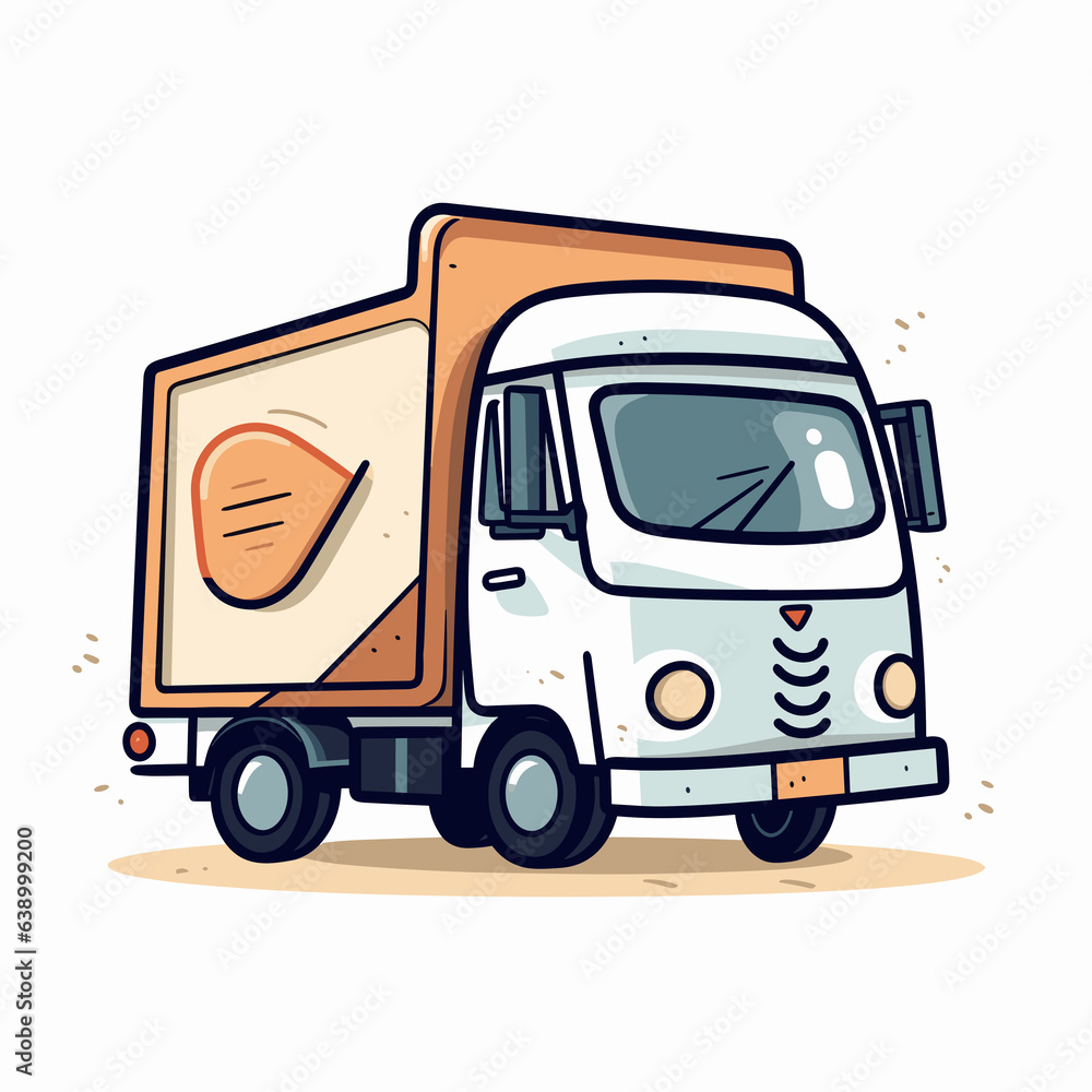 Foto de Stock Box Truck, Box Van, Cartoon Character, Clipart, Vector ...