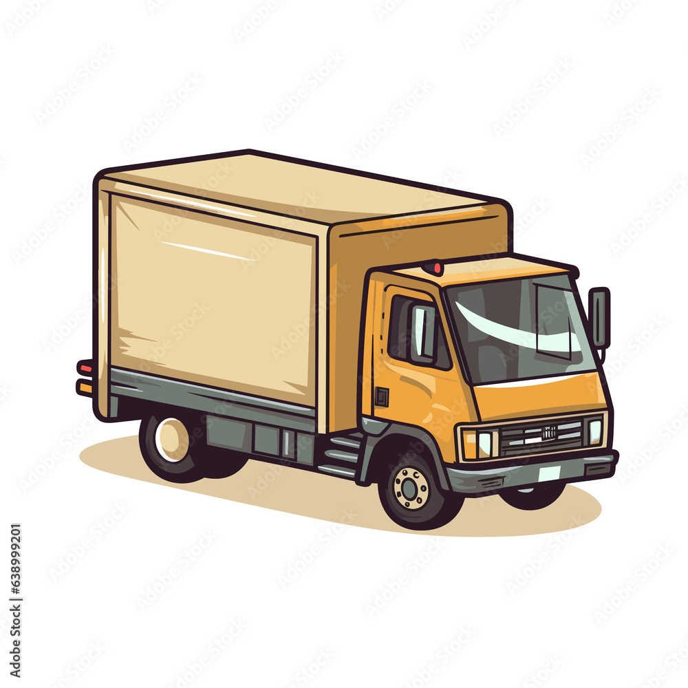 Foto de Stock Cargo Van, Box Truck, Cartoon Character, Clipart, Vector ...