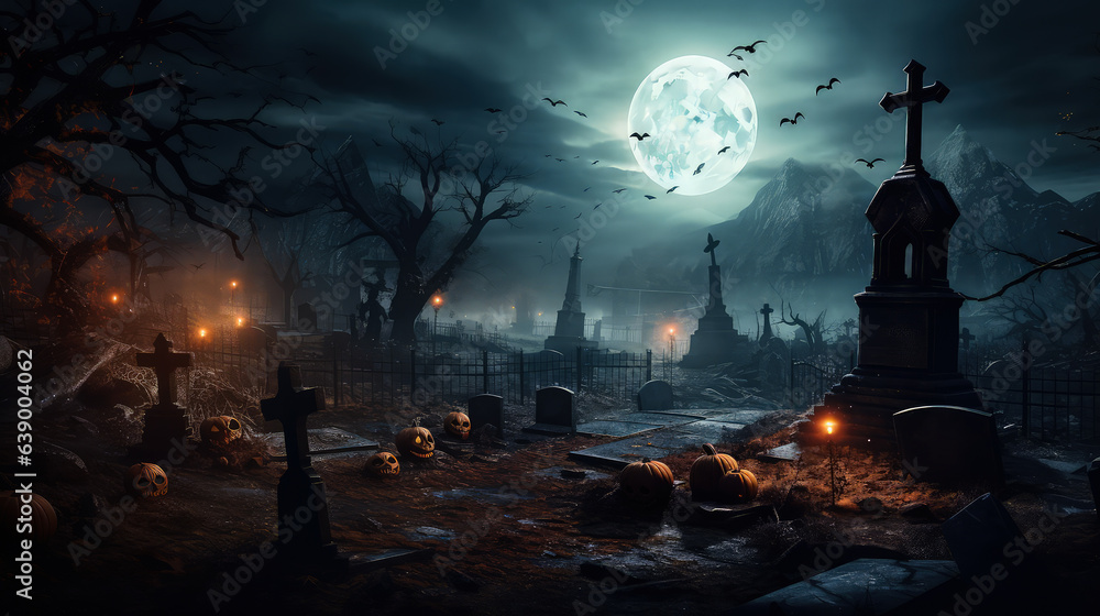 Spooky Halloween background or wallpaper design for posters, invitation ...