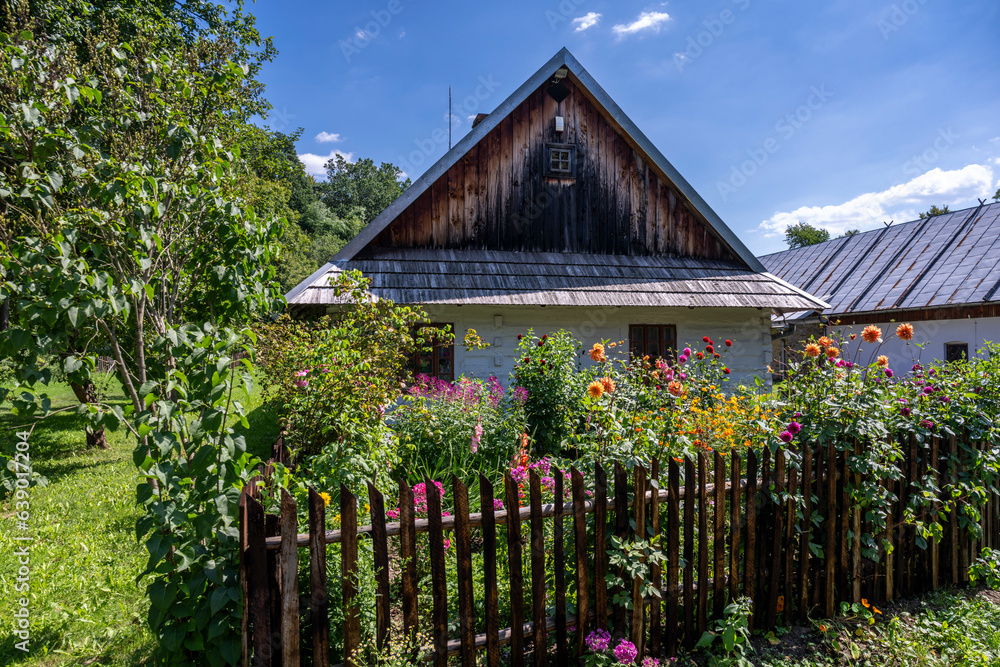 SANOK, POLAND - AUGUST 12, 2023: Wooden houses of Rural Architecture ...