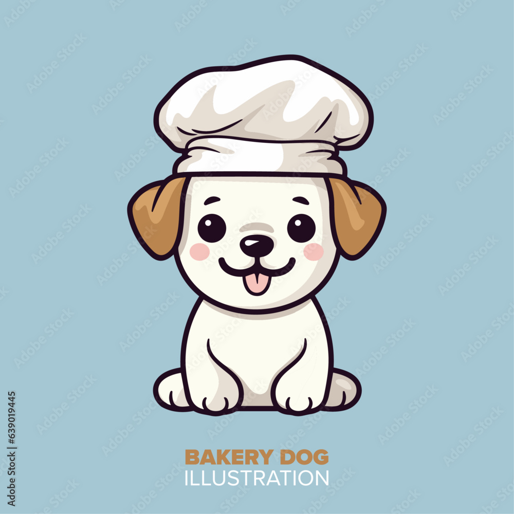 Cute bakery dog cartoon vector icon illustration. Animal nature icon ...