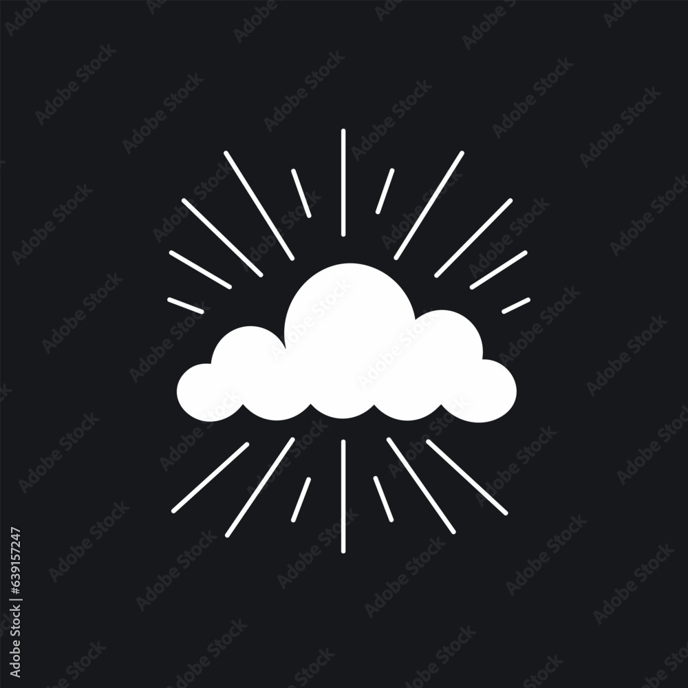Cloud computing filled monochrome logo. Digital transformation. Cloud ...
