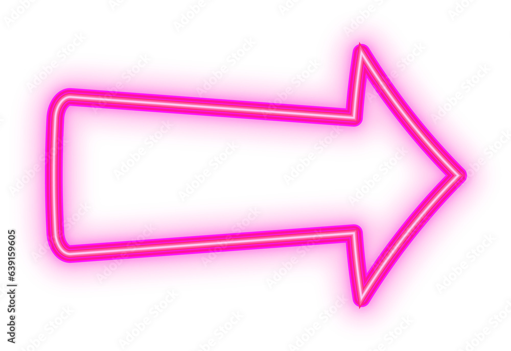 Pink Neon Hand Drawn Elements, Y2K Futuristic Style, Retro Signs On A ...