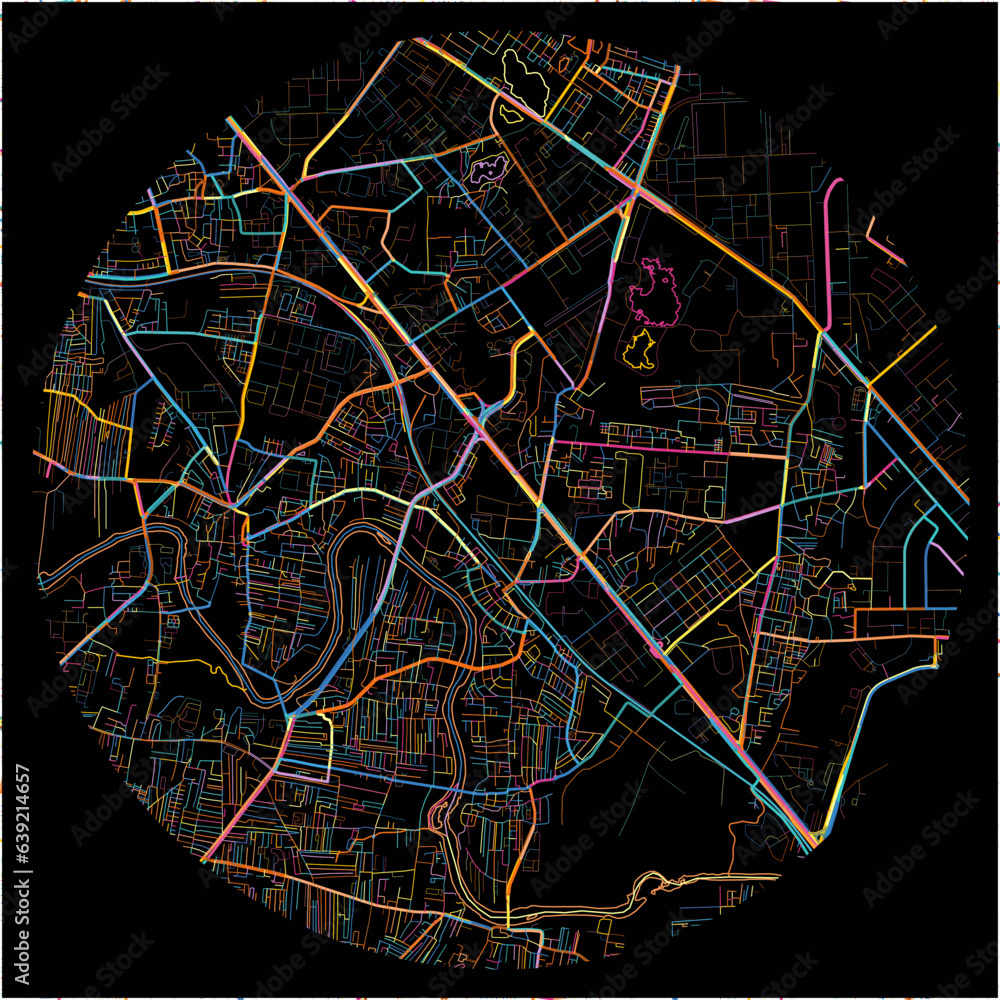 Colorful Map of Pimpri-Chinchwad, Maharashtra with all major and minor ...