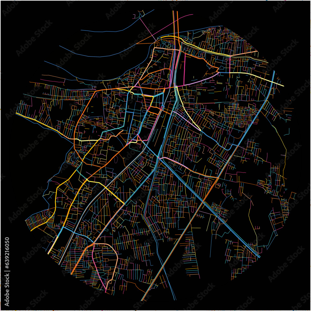Colorful Map of Nellore, Andhra Pradesh with all major and minor roads ...