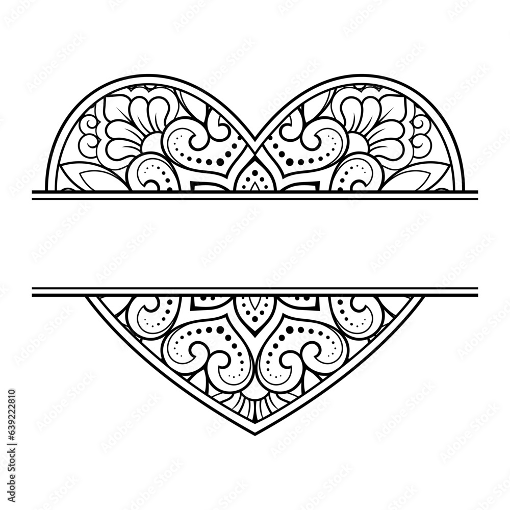 Frame in eastern tradition. Stylized with henna tattoos decorative ...