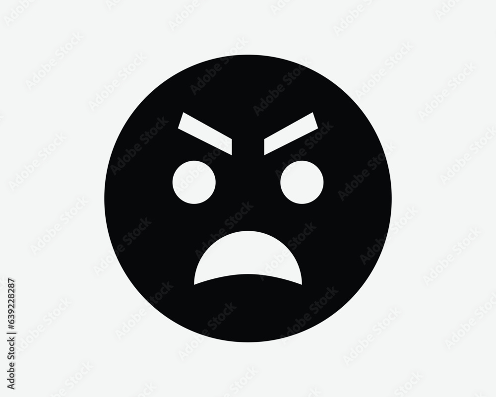 Angry Face Icon Emoji Emoticon Emotion Facial Expression Annoyed Pissed ...