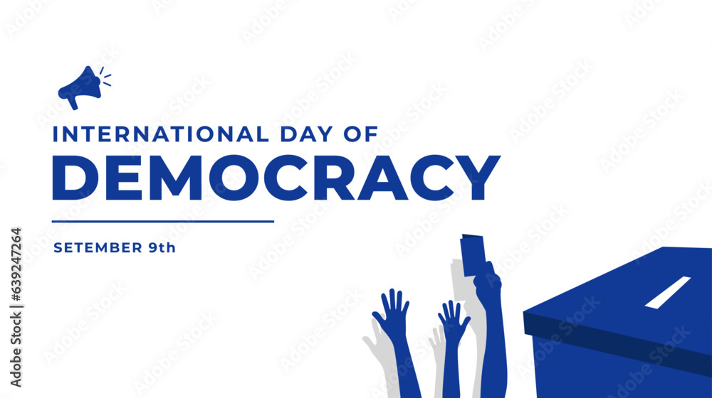 International Day Of Democracy design with illustration of rise hand ...