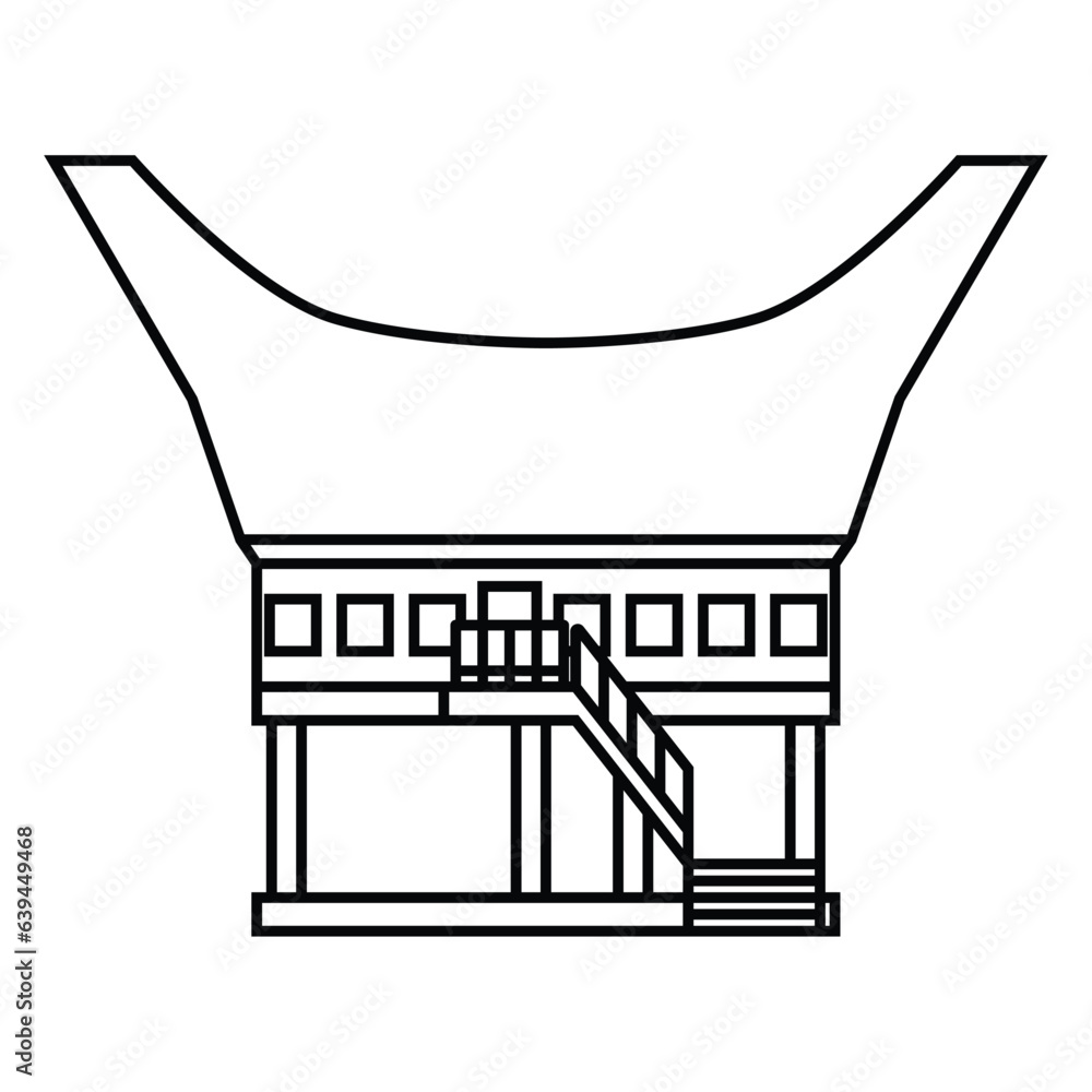 Toraja traditional house vector illustration design template elements ...