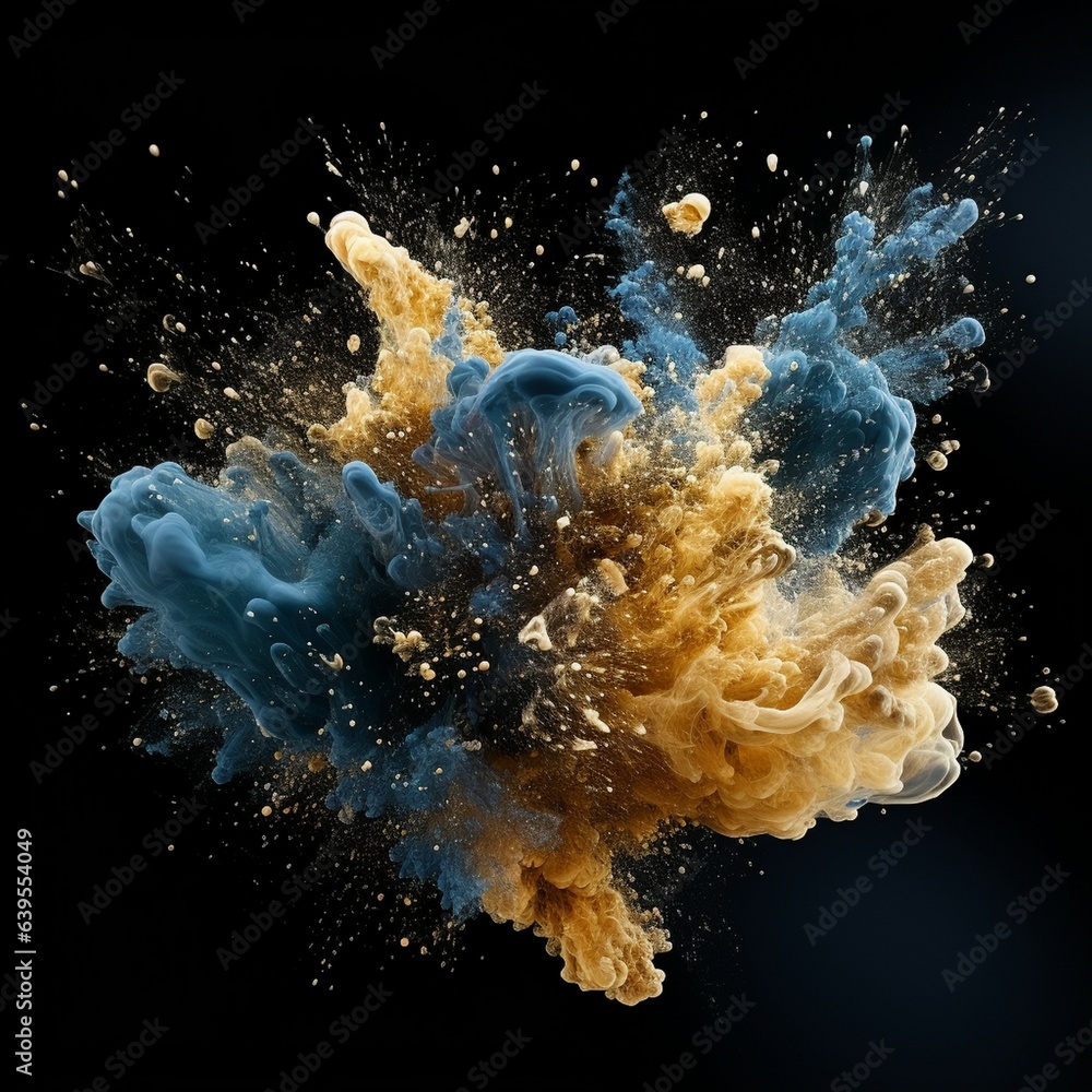 Fotografie 3D render of abstract art with explosive smoke structure ...