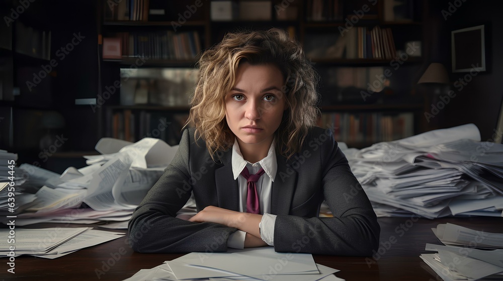 Stock-Foto „A businesswoman is an employee in an office, an accountant ...