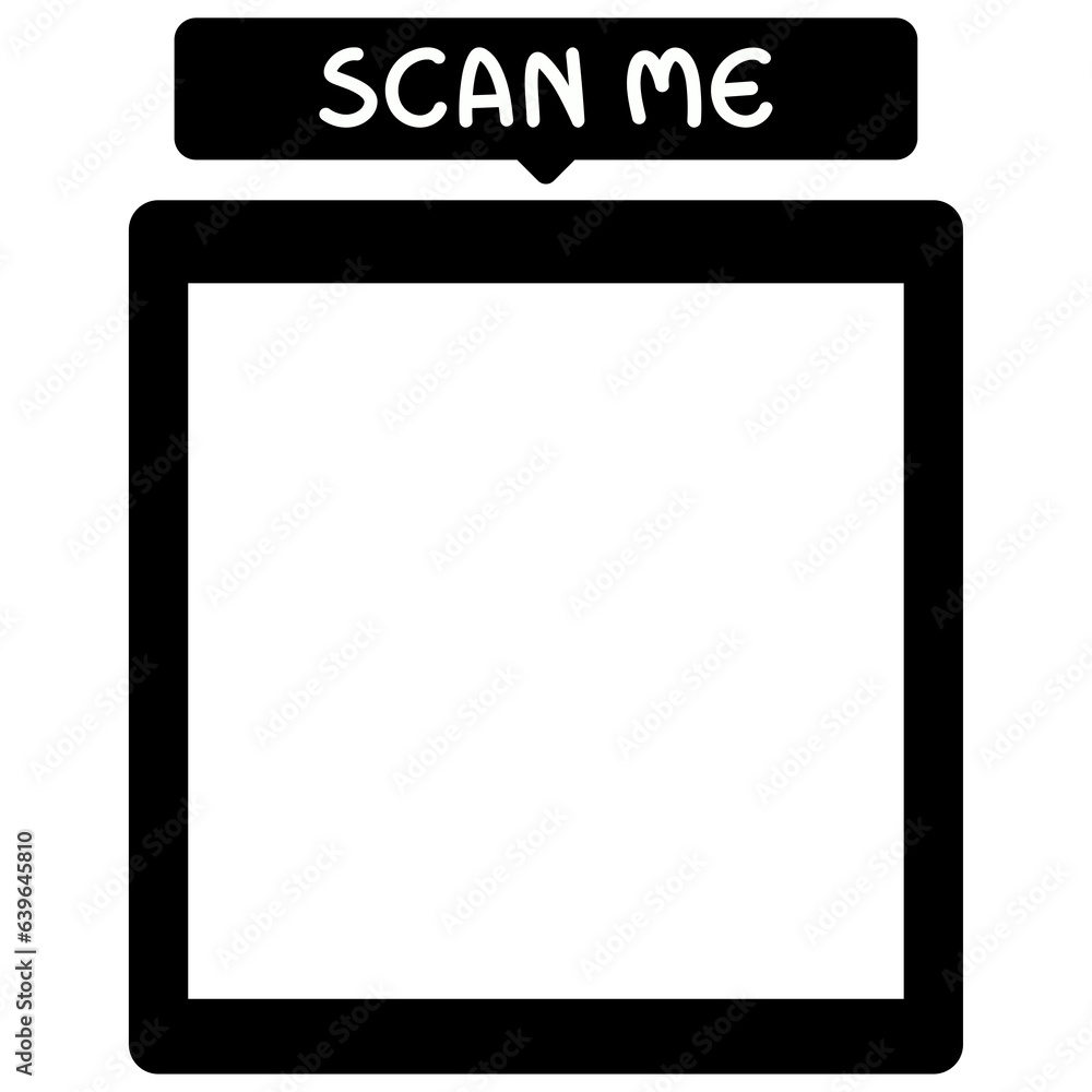 Scan me QR code template. QR code frame illustration for mobile apps ...