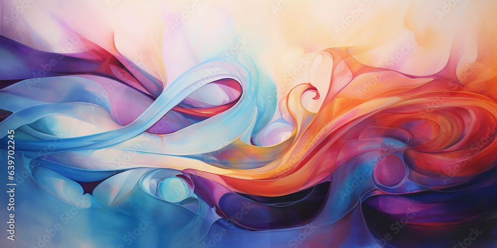 Biotechnology inspired abstract art, genetic codes spiraling in the air ...