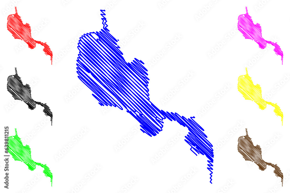 Great Bitter Lake and Lesser Bitter Lakes (Africa, Arab Republic of Egypt, Suez canal) map ...