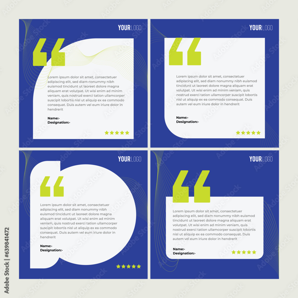 set of social media post on quotes and customer feedback what our ...